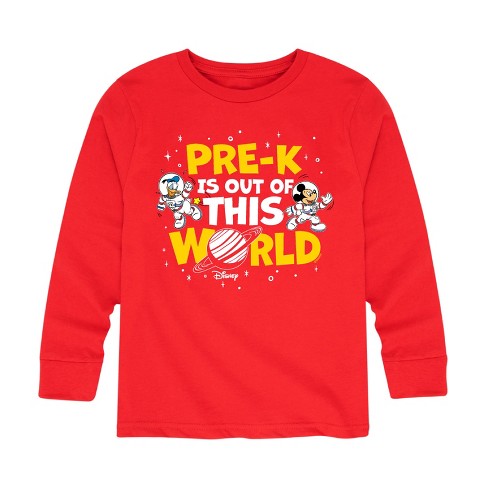 Boys' Disney Pre-k Out Of This World Long Sleeve Graphic T-shirt - Red ...