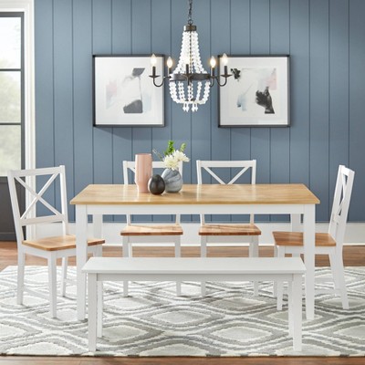 5pc Virginia Dining Set Wood/white - Buylateral : Target