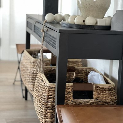 East Bluff Woven Drawer Console Table Black - Threshold™ Designed With ...