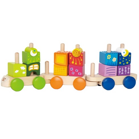 Hape: Fantasia Blocks Train - Wooden Sorting & Stacking Toy,18mo+ : Target