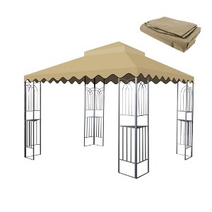 Water-Repellent Gazebo Replacement Canopy for 10x10 Ft Patio, Double ...