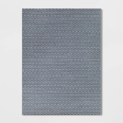 7'10"x10' Prisma Diamond Rectangular Woven Indoor Outdoor Area Rug Navy ...