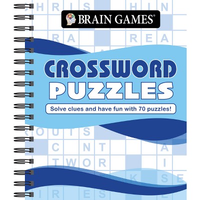 Brain Games - Crossword Puzzles - Large Print (blue) - By Publications ...