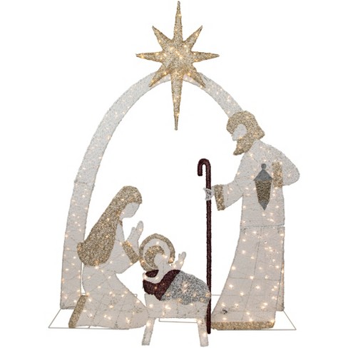 Northlight 41" Led Lighted Holy Family Nativity Scene Outdoor Christmas ...