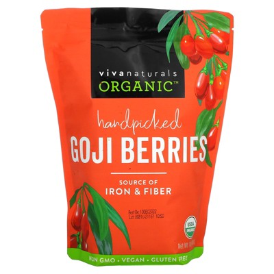 Viva Naturals Organic Handpicked Goji Berries, 1 lb (454 g)Best By ...