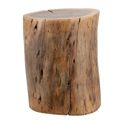 Vintiquewise Decorative Antique Log Cabin Natural Wooden Accent Stool ...