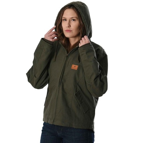 Insulated Gear Women’s Wash Duck Hooded Canvas Winter Work Jacket ...