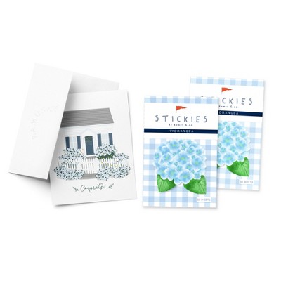 Hydrangea 3" X 3" 50-sheet Sticky Notes (2-pack) & Cottage Greeting ...