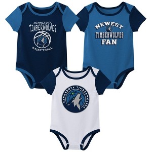 Nba Minnesota Timberwolves Infant Boys' 3pk Bodysuit Set : Target