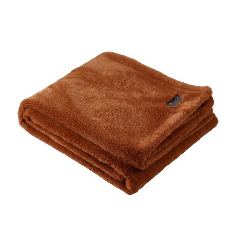Kenneth Cole Reaction Faux Fur Throw Blanket Faux Fur (solid -ginger ...