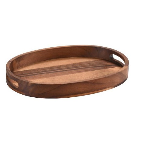 Kalmar Home Solid Acacia Oval Serving Tray - Small : Target