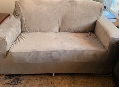 Sure Fit Hampstead Stretch Velvet Extra Large Sofa Machine Washable ...