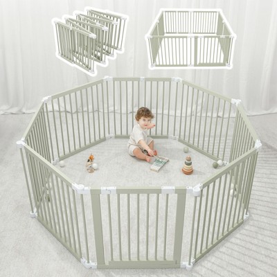 Baby Playpen & Baby Gate For Toddler And Babies, Foldable Wooden Large ...