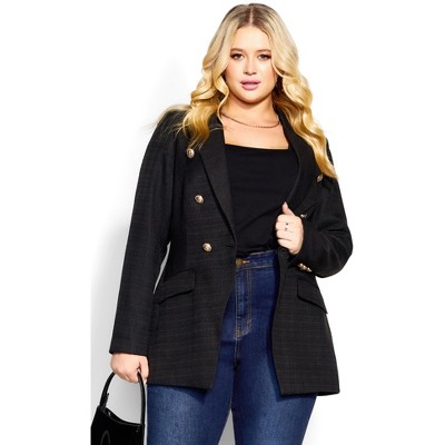 City Chic| Women's Plus Size Elizabeth Jacket - Black - 16w : Target