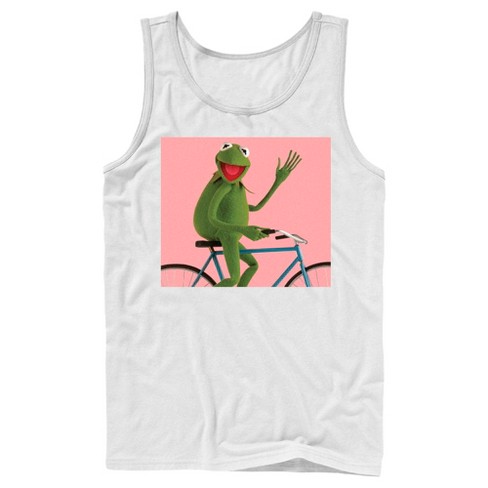 Men's The Muppets Kermit Bike Wave Tank Top - White - 2x Large : Target