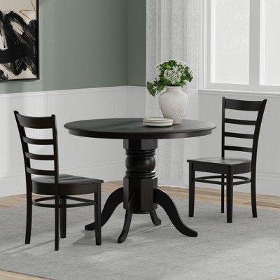Glenwillow Home 3-pc - 42" Round Pedestal Dining Table + Slat Back ...
