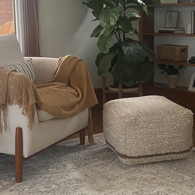Branchville Square Pouf Cream Boucle - Threshold™: Transitional Style ...