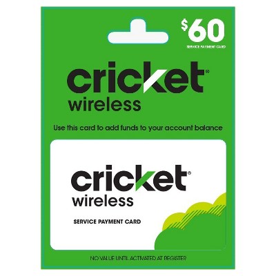 Cricket Wireless Prepaid $60 Refill Card (email Delivery) : Target