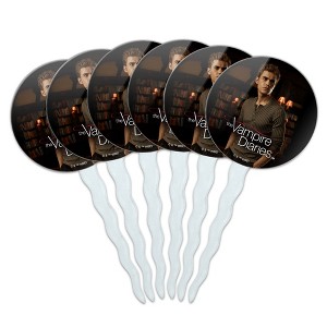 The Vampire Diaries Stefan Cupcake Picks Toppers Decoration Set of 6 ...