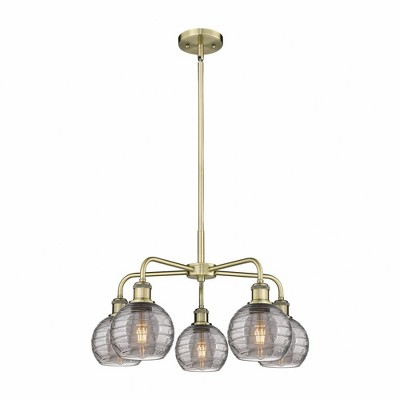 Innovations Lighting Athens Deco Swirl 5 - Light Chandelier in Antique ...