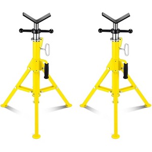 2 Pack V-Head Pipe Jack Stands, 2500LBS Heavy Duty Carbon Steel, 28-52 ...