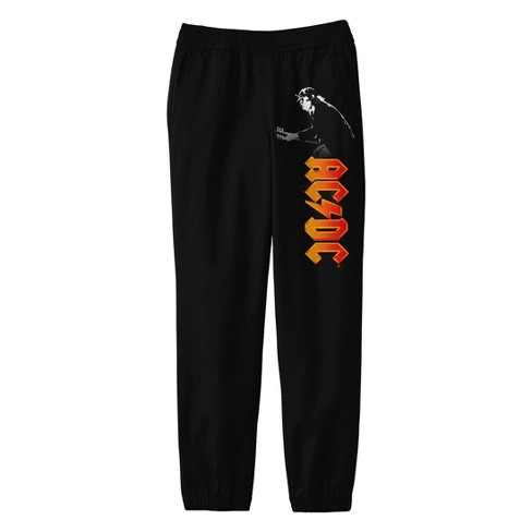 Acdc Angus Young Playing Guitar Boy's Black Jogger Pants : Target
