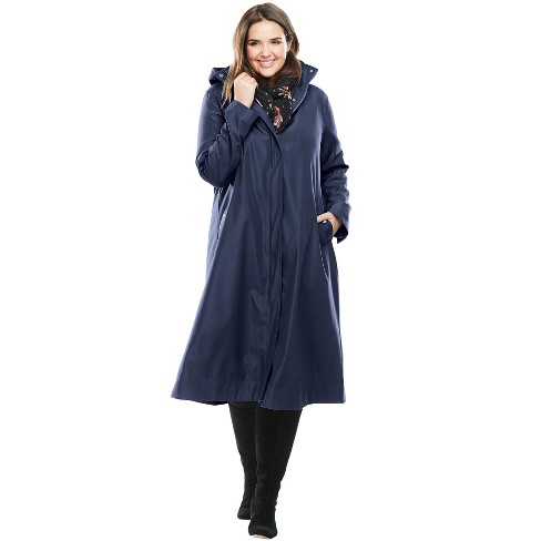 Woman Within Women's Plus Size Water Repellent Long Raincoat - 36 W ...