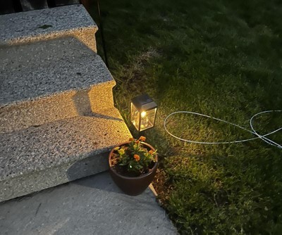 6pk Window Lantern Solar Led Outdoor Path Lights Matte Black ...