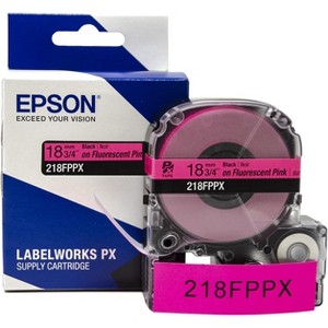 Epson LABELWORKS 218FPPX - Black on Fluorescent Pink Label Maker Tape ...