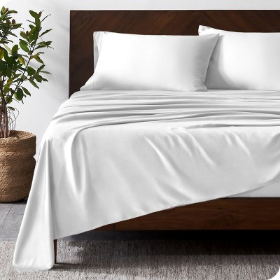 Full White Rayon From Bamboo Solid Deep Pocket Sheet Set By Bare Home ...