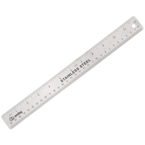 Enday 12" (30cm) Stainless Steel Ruler W/ Non-skid Back : Target