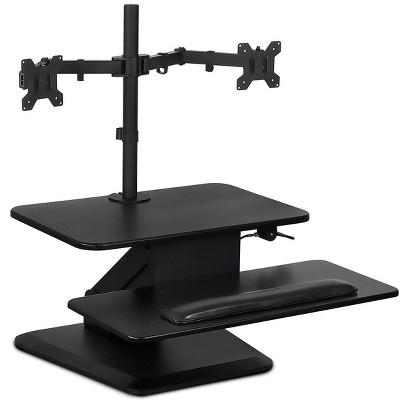 Mount-it! Sit Stand Workstation Standing Desk Converter With Dual ...