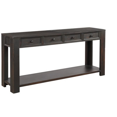 Console Table With Storage Drawers And Bottom Shelf Espresso-modernluxe ...