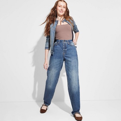 Women's High-rise Curvy Straight Jeans - Wild Fable™ Dark Wash 2 : Target