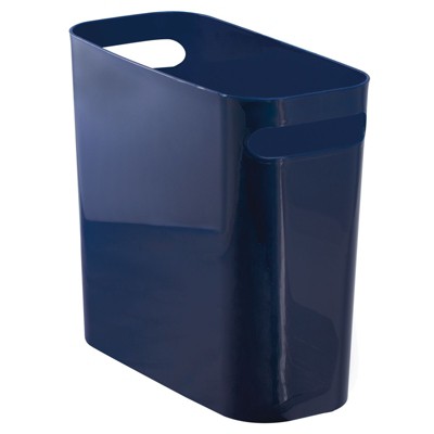 Mdesign Slim Plastic Small Trash Can Wastebasket With Handles : Target