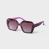 Women's Two-tone Oversized Angular Square Sunglasses - A New Day™ Brown ...
