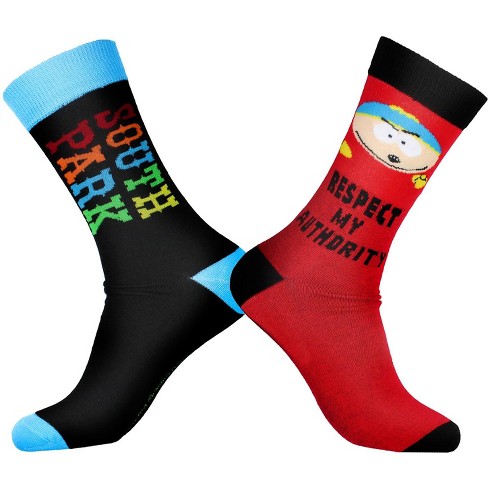 South Park Men's Cartman Respect My Authority Men's 2 Pair Crew Socks ...