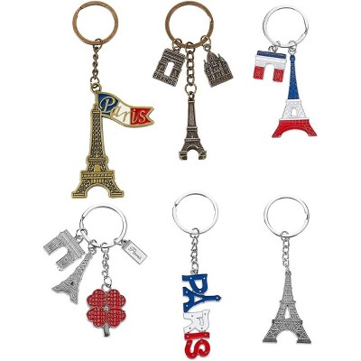 Juvale 6 Pack Paris Keychain, France Souvenir Gift, Eiffel Tower ...