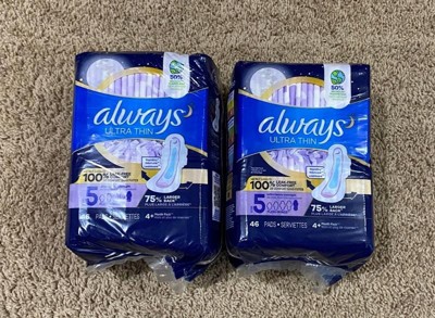 Always Maxi Pads Overnight Absorbency Unscented Without Wings - Size 4 ...