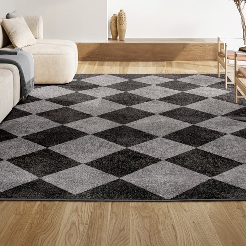 Jonathan Y Draper Classic Geometric Diamond Pattern Dark Gray/light ...