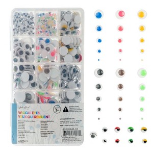 John Bead 600ct Assorted Googly Eyes for Crafts, Multi Colors and Sizes ...