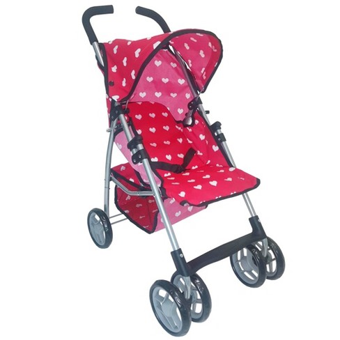 The New York Doll Collection 28 Inch Baby Doll Stroller Pink Hearts ...