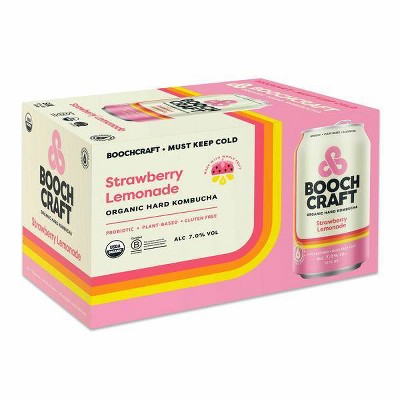 Boochcraft Strawberry Lemonade Hard Kombucha - 6pk/12 Fl Oz Cans : Target