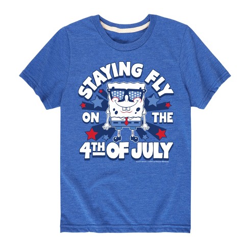 Spongebob Squarepants Fly On The 4th Of July Short Sleeve Graphic T ...
