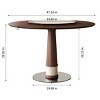 Modern Round Dining Table with 360° Rotating Glass Turntable, Brown ...