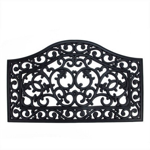 Northlight Black Scroll Design Outdoor Doormat 18" X 30" : Target