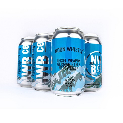Noon Whistle Leisel Weapon Hefeweizen Beer - 6pk/12 Fl Oz Cans : Target