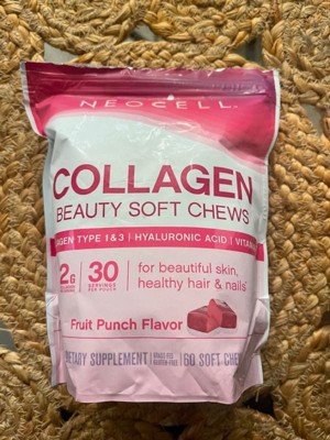 Neocell Beauty Bursts Soft Chews, Collagen Type 1 & 3, Fruit Punch, 60 ...