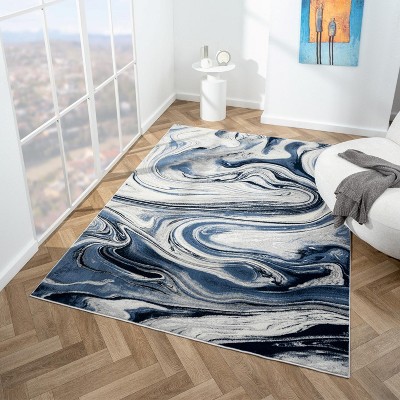 Luxe Weavers Marble Swirl Abstract Area Rug, Blue 6x9 : Target