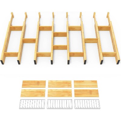 Spaceaid Adjustable Bamboo Drawer Dividers With Labels,8 Dividers With ...